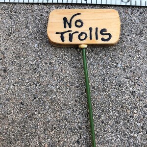 Outside Fairy Garden Sign, No Trolls Warning, Troll Sign, Outdoor Fairy ...