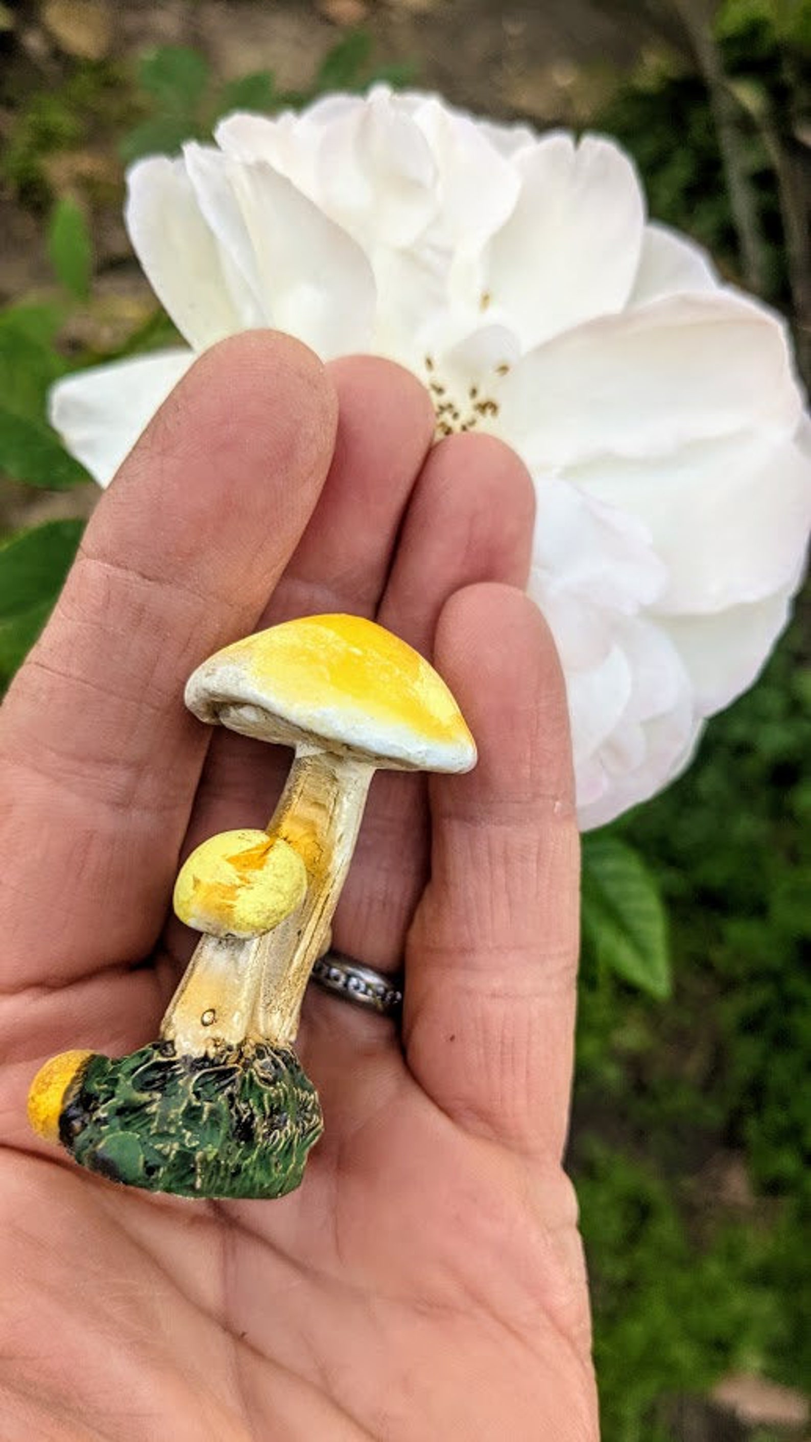 Mushroom Display for Fairy Gardens Mushroom Trio for Outdoor - Etsy