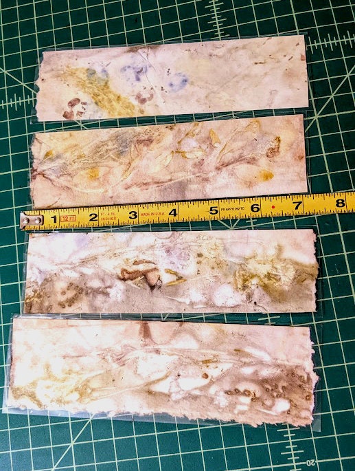 Eco Print Handmade Paper Bookmark Laminated | Botanical Handcrafted ...