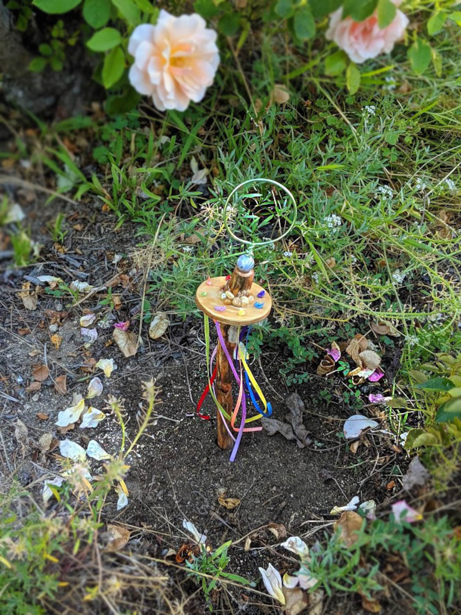 Maypole for Fairy Gardens Natural Wooden Bubble Wand - Etsy