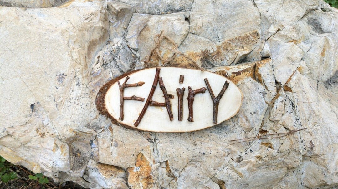 Outdoor Fairy Twig Sign | Fairy Garden Sign for Outdoors | Wooden Twig ...