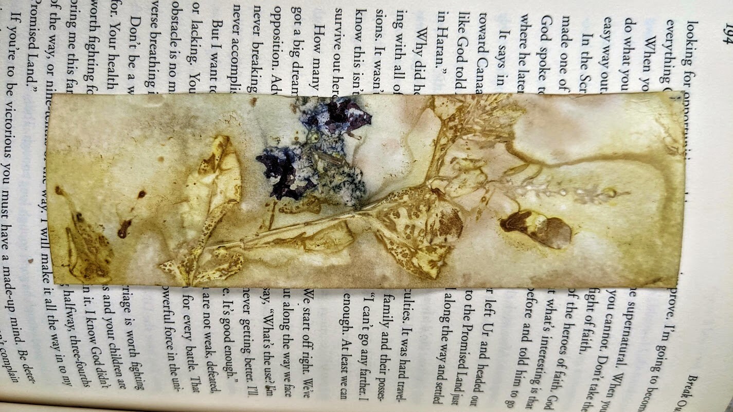 Eco Print Handmade Paper Bookmark Laminated | Botanical Handcrafted ...