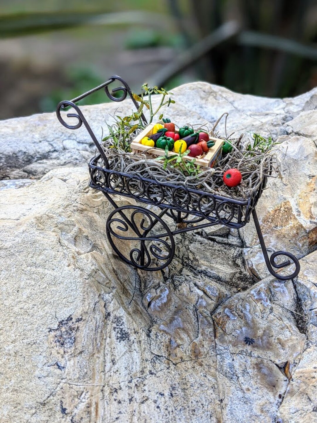 Harvest Wheelbarrow With Vegetables for Fairy Gardens | Fairy Garden ...