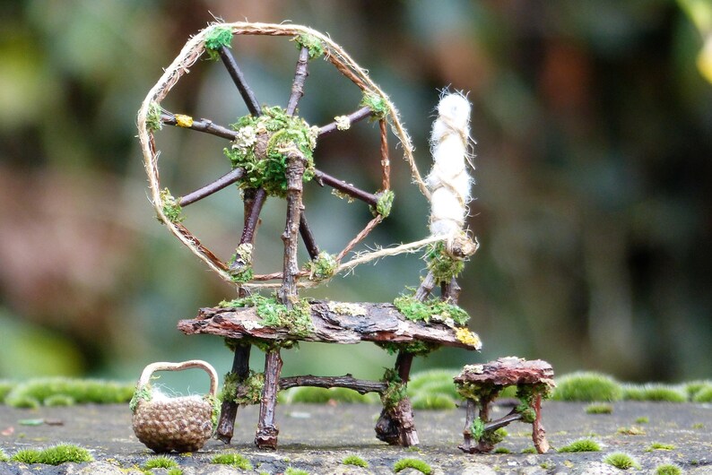 Fairy Spinning Wheel Fairy House Fairy Garden Miniature - Etsy UK