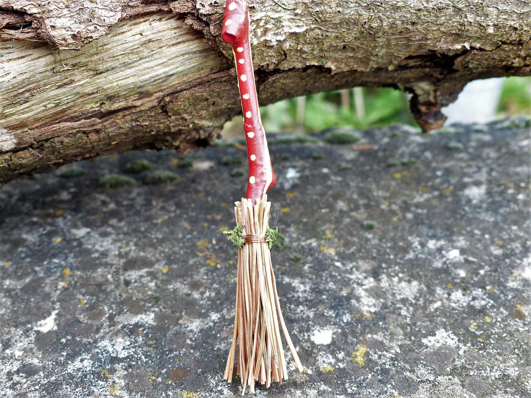 Red Broomstick Miniature Broom Mini Broom Dollhouse - Etsy