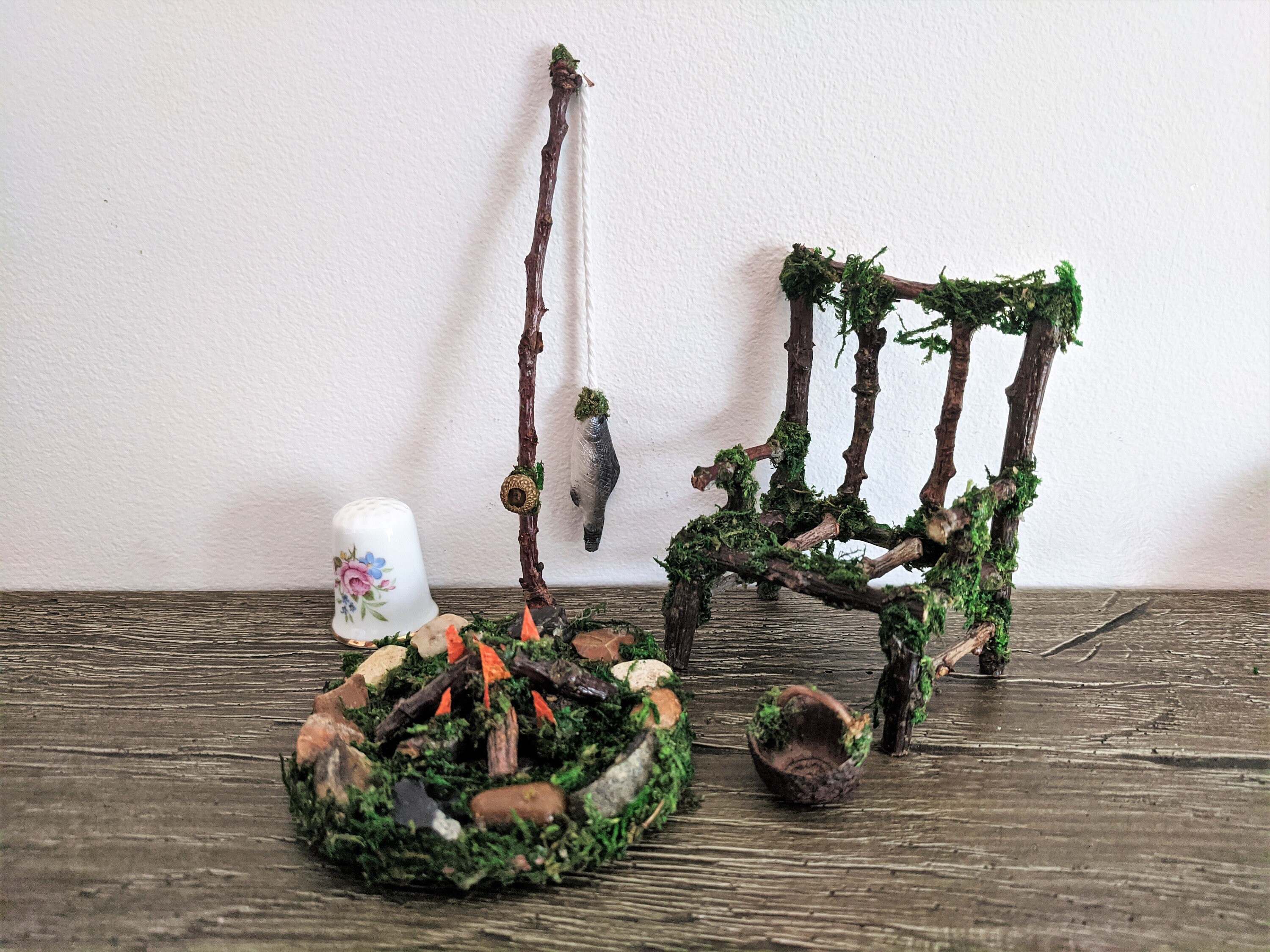Miniature Fishing Set With Campfire Fairy Garden Fairy - Etsy