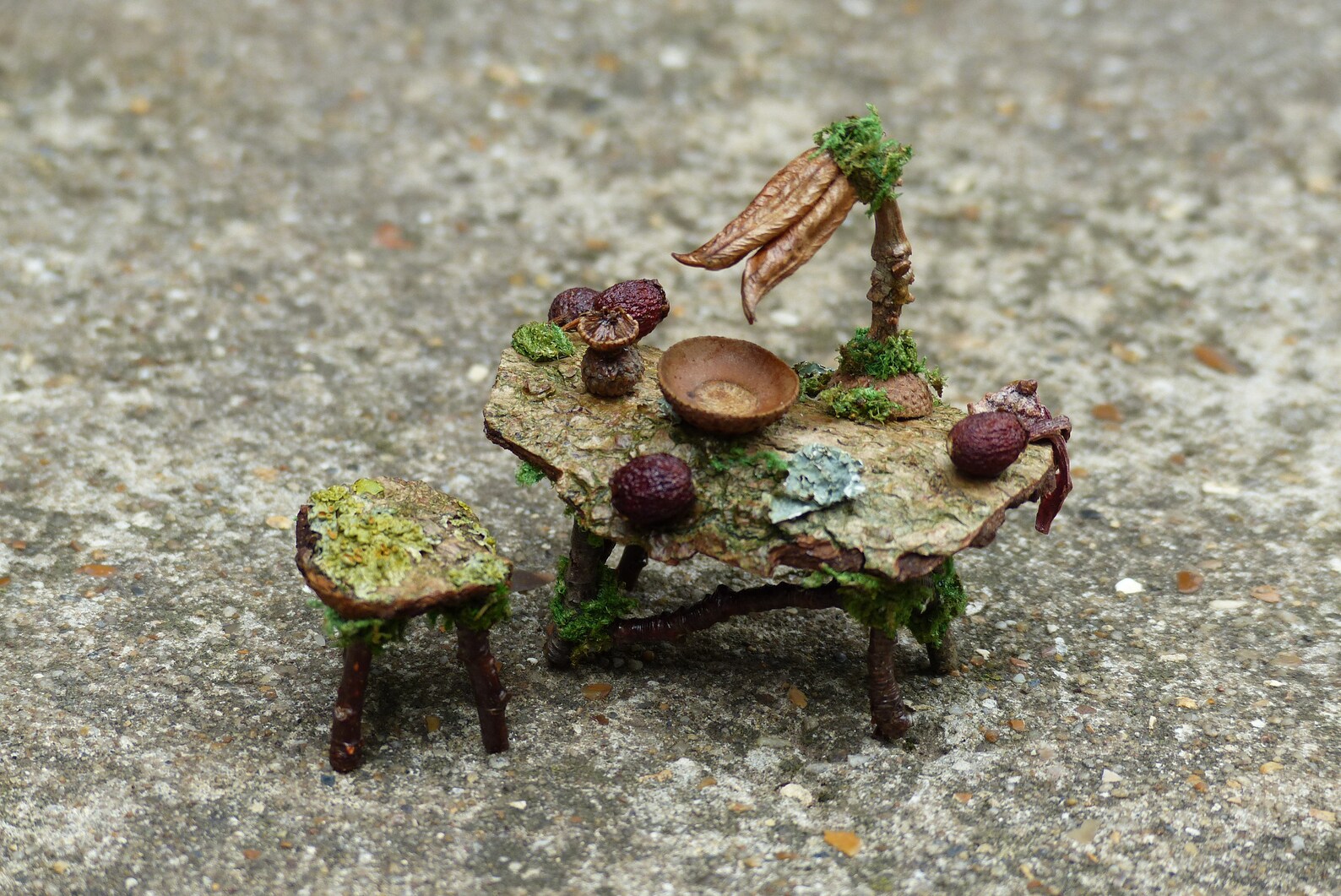 Miniature Kitchen Set Goblincore Decor Dollhouse Wooden - Etsy