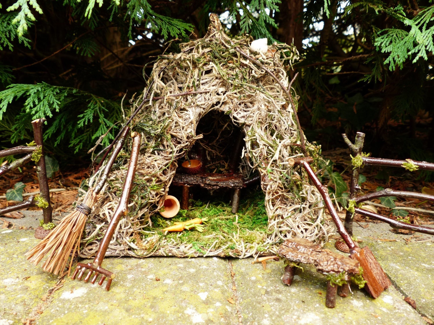 Fairy Potting Shed Table Stool & Tools Fairy Haven Fairy - Etsy UK