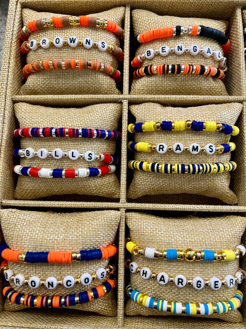 Set of 3 NFL Team Bracelets - Etsy