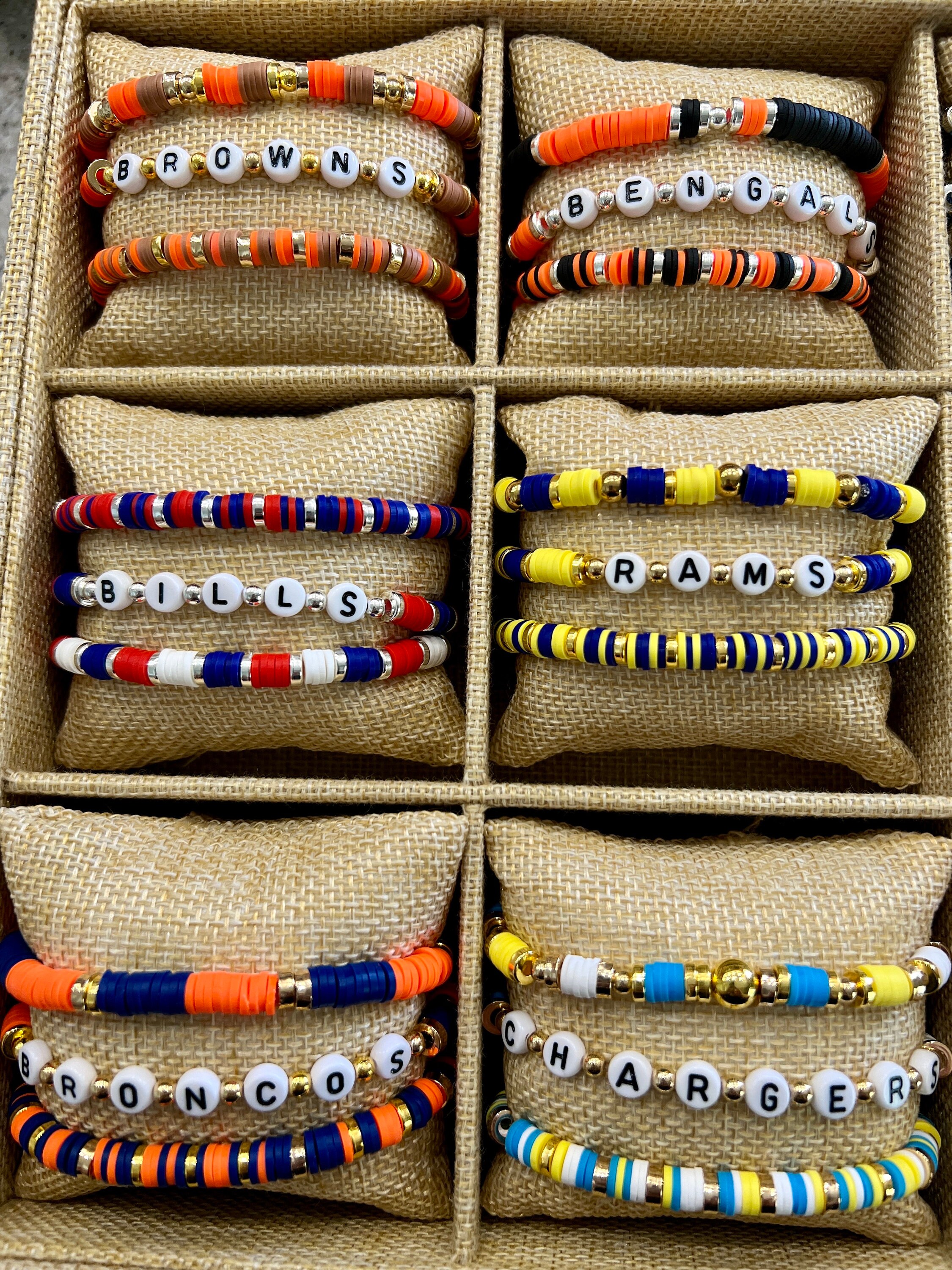 Set of 3 NFL Team Bracelets - Etsy