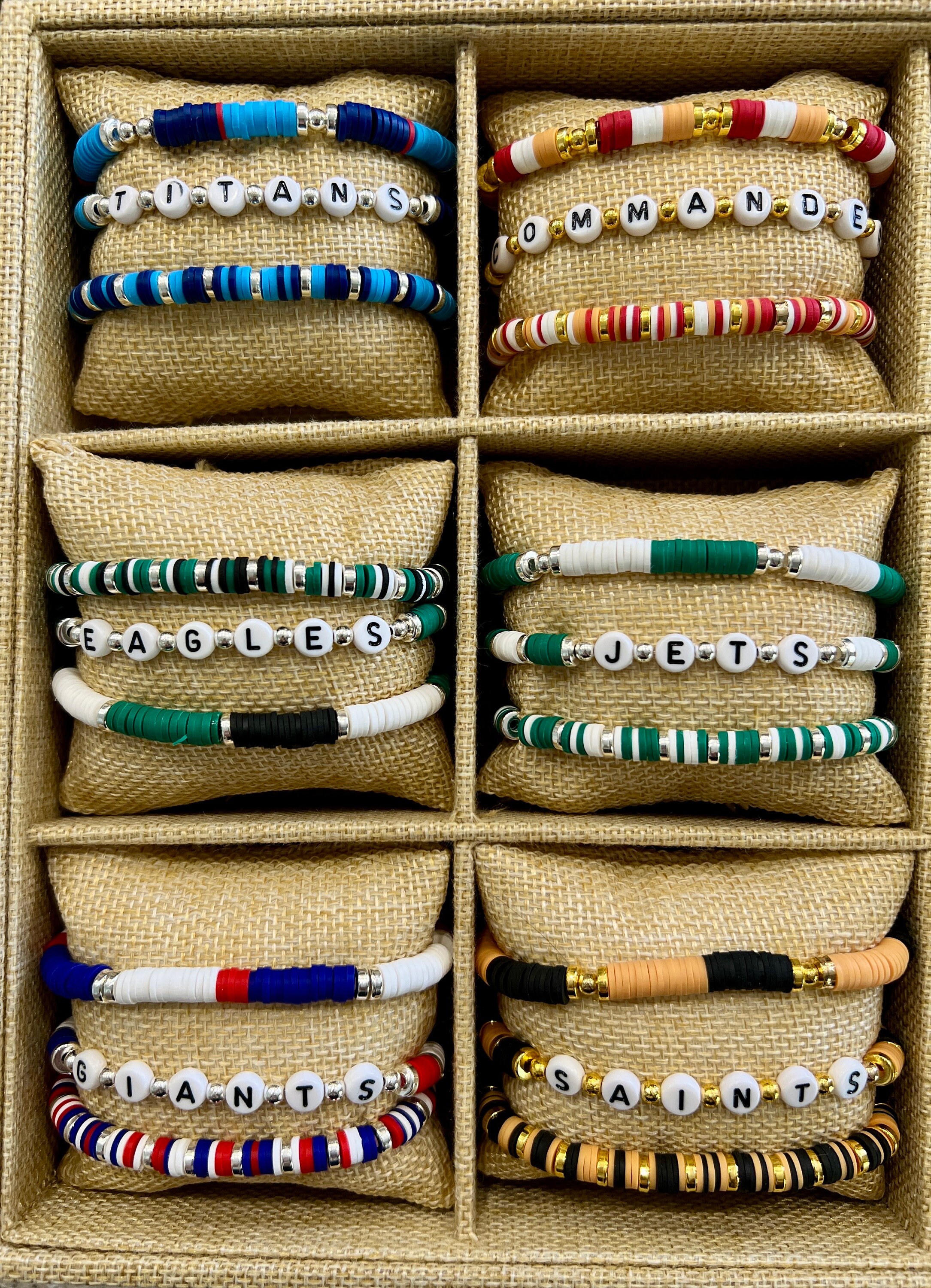 Set of 3 NFL Team Bracelets - Etsy