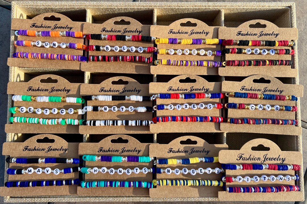 Set of 3 NBA Team Bracelets - Etsy