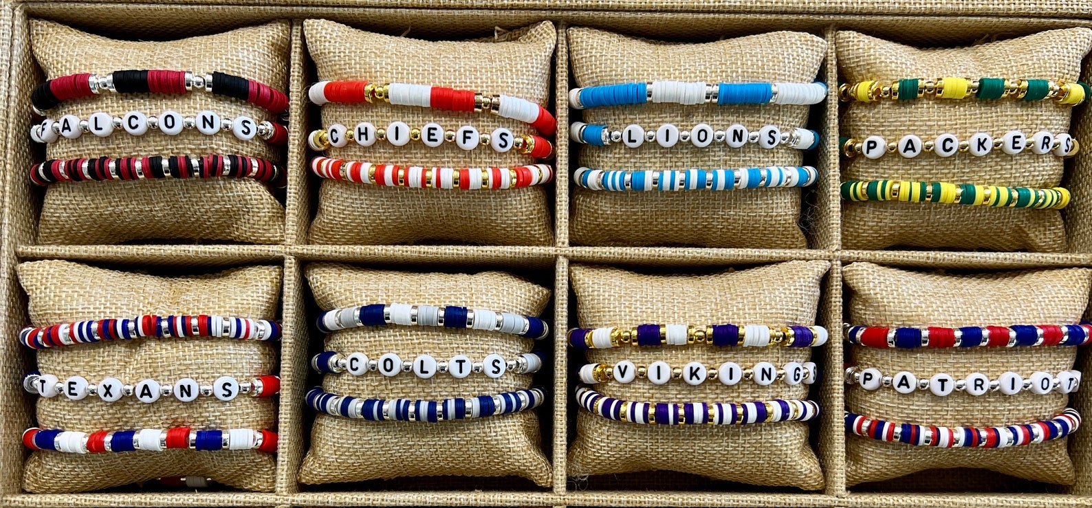 Set of 3 NFL Team Bracelets - Etsy