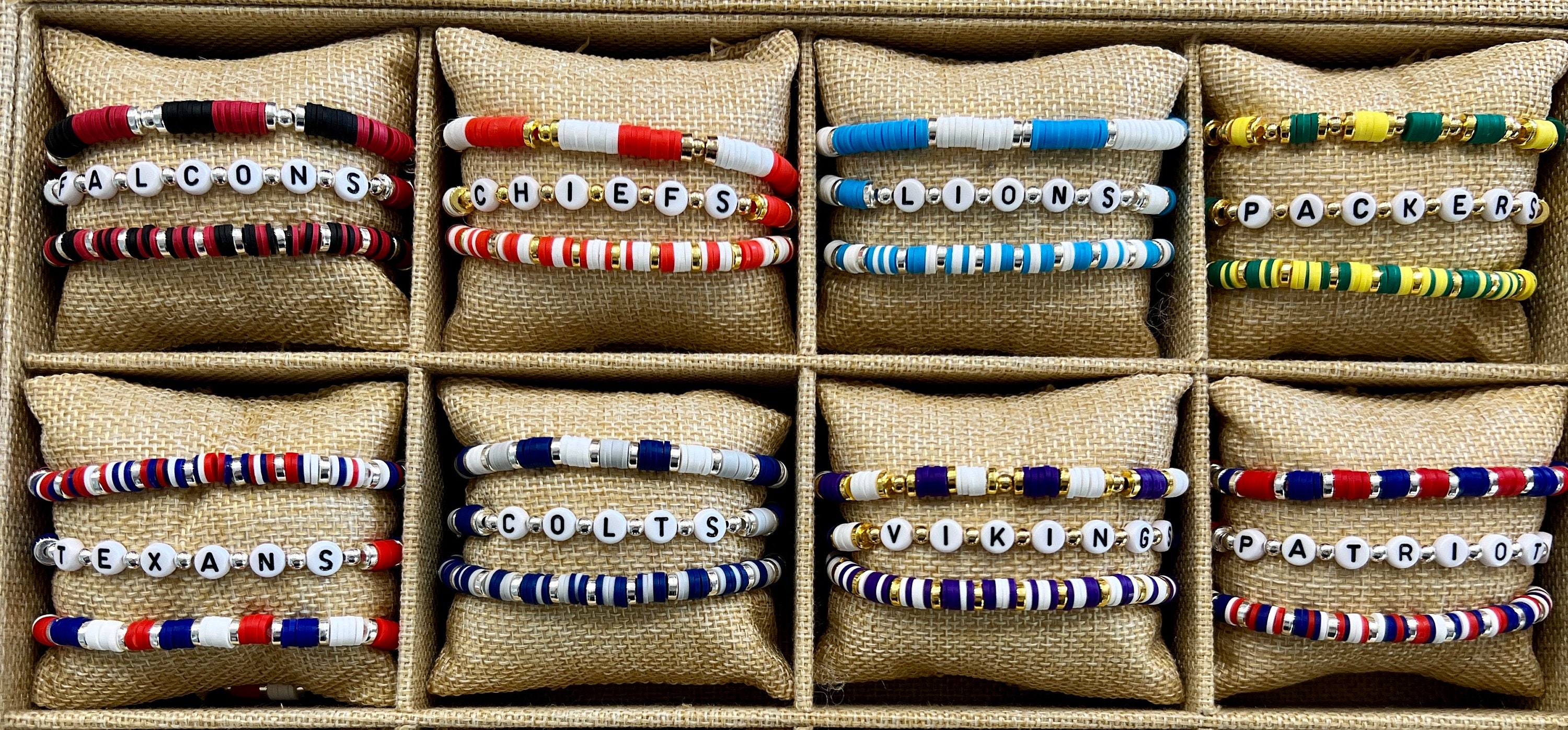 Set of 3 NFL Team Bracelets - Etsy