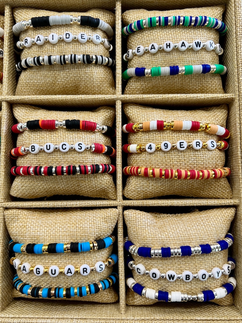Set of 3 NFL Team Bracelets - Etsy