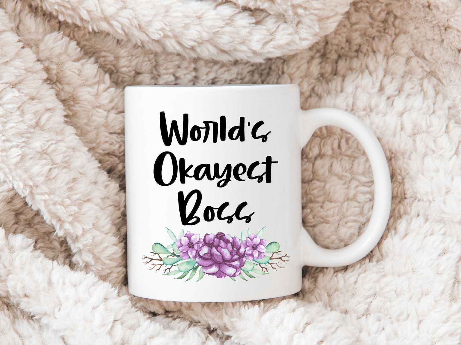 World's Okayest Boss Boss Gift Coffee Mug Gift Idea - Etsy