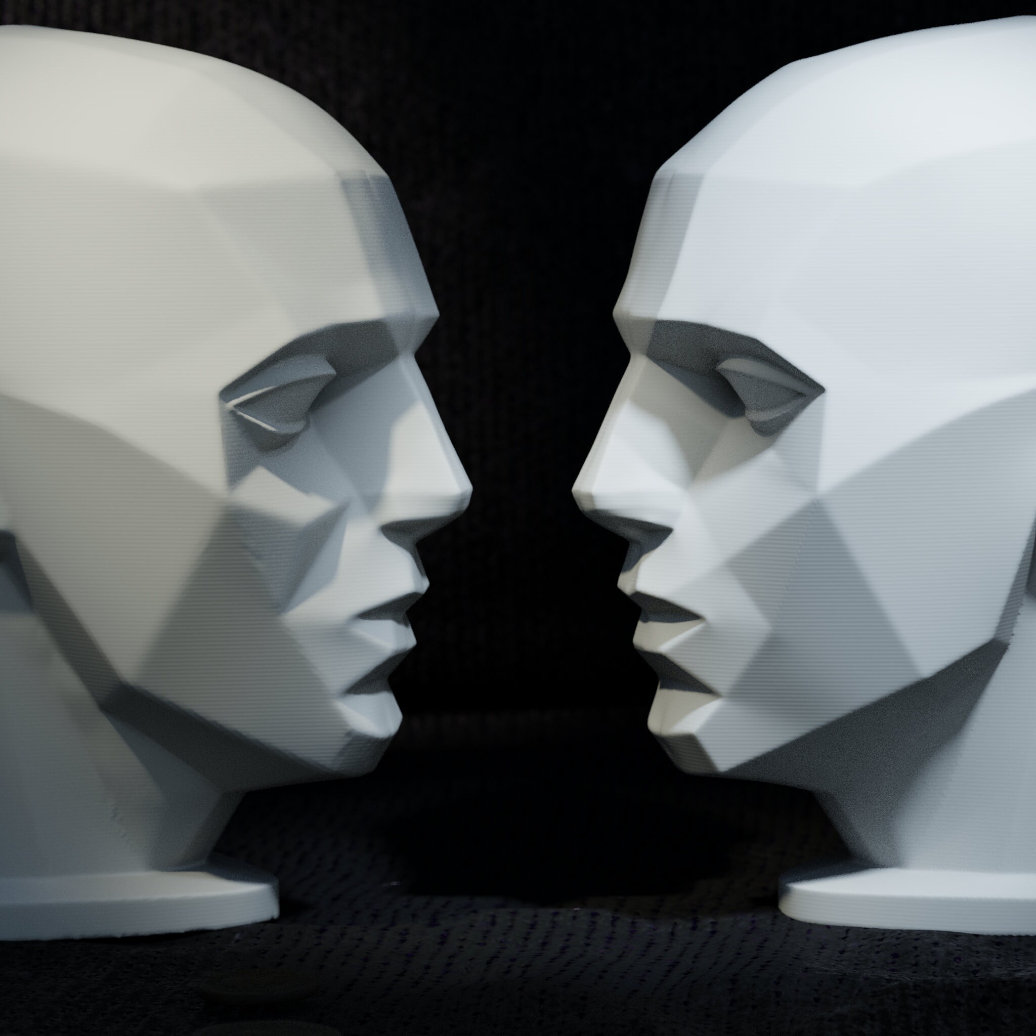 The Two in One Planar Head 3D Print Beautiful Ornament Artist Portrait ...