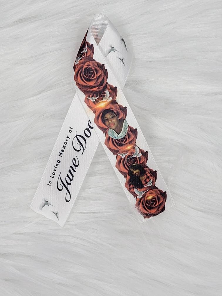 Dove and Roses Memorial Ribbons - Etsy