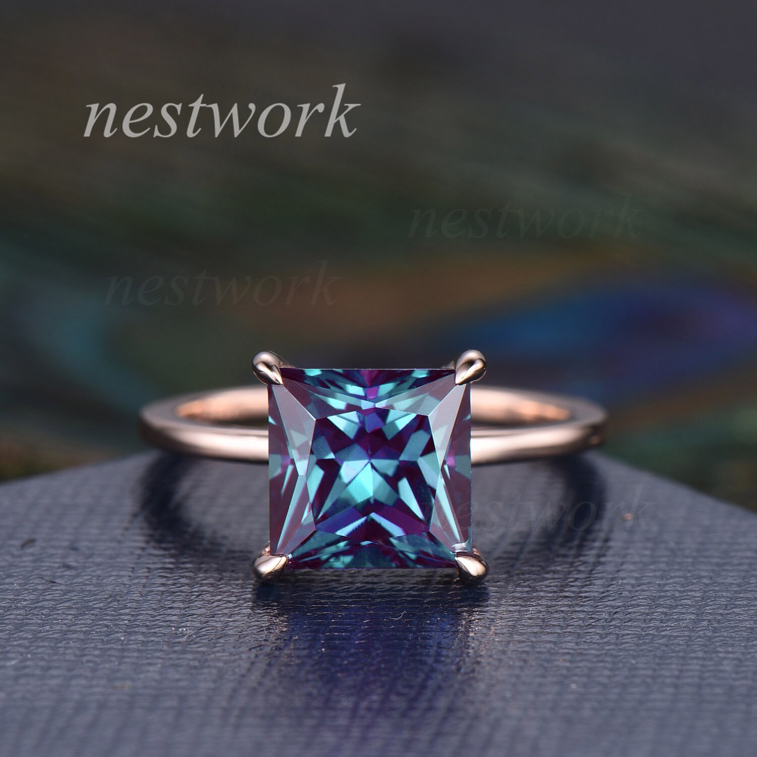 Alexandrite Solitaire Ring Real 14K Yellow Gold 3ct 8mm - Etsy