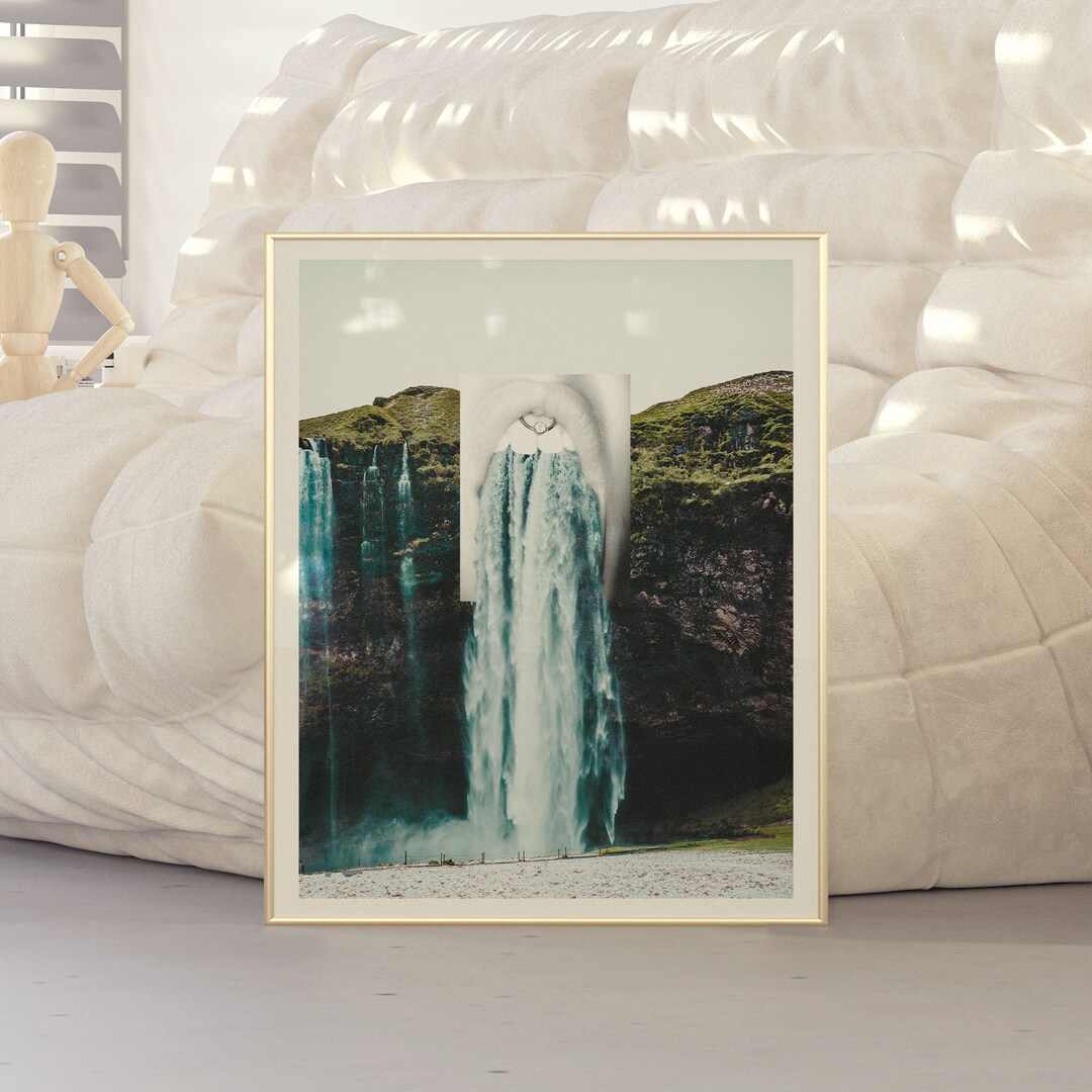 Waterfalls Coming Out Your Mouth | Art Print | Abstract Collage | Pop ...