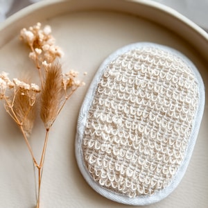 All Natural Ramie Body Scrub Pad, Gentle Exfoliating Bath Sponge ...