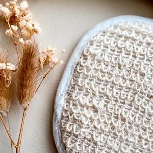All Natural Ramie Body Scrub Pad, Gentle Exfoliating Bath Sponge ...