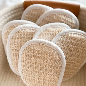 All Natural Ramie Body Scrub Pad, Gentle Exfoliating Bath Sponge ...