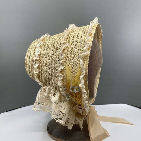 Straw Bonnet - Etsy