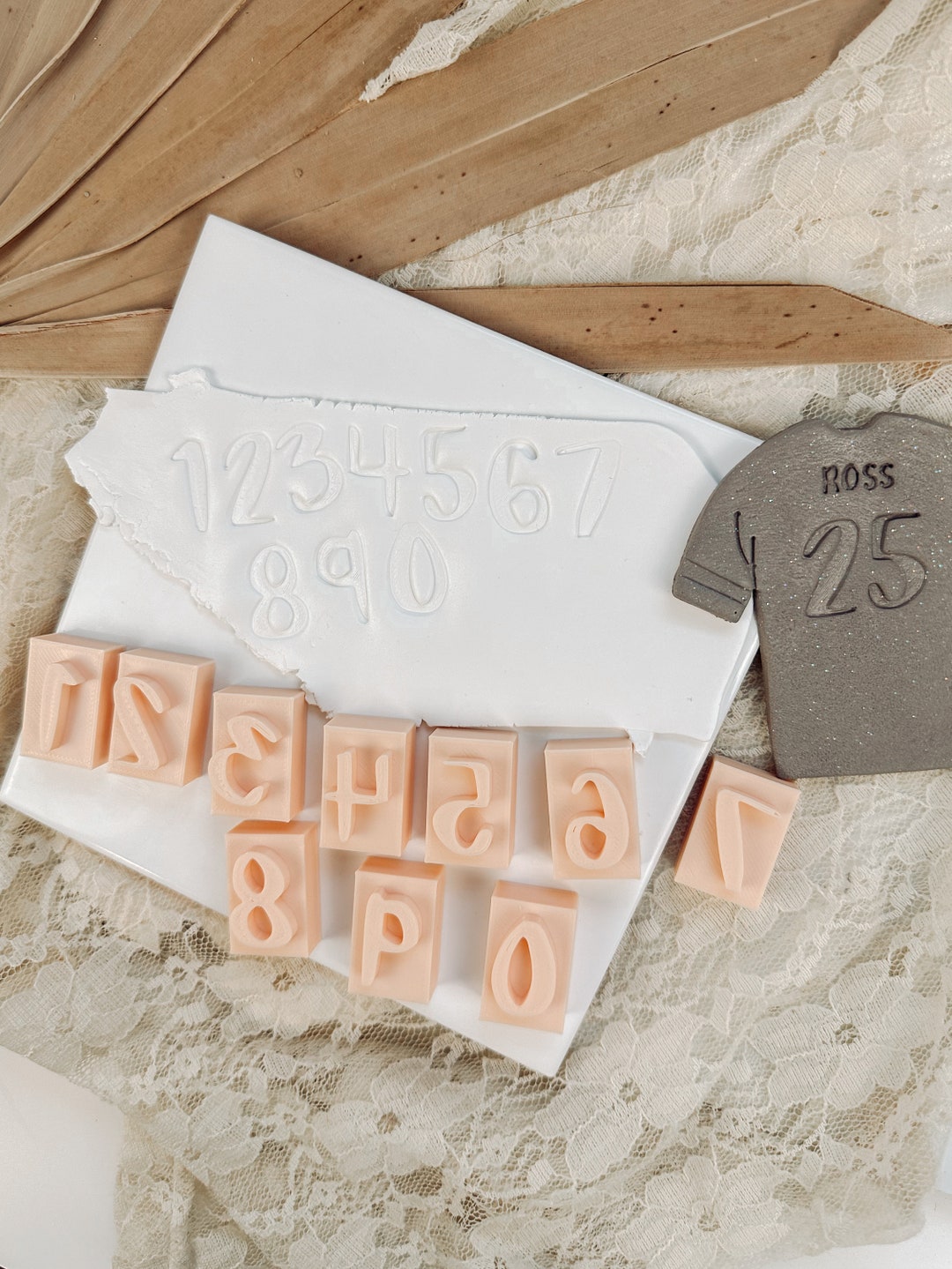 LARGE Number Clay Stamp Set 0.75 In - Etsy