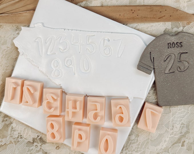 LARGE Number Clay Stamp Set 0.75 In - Etsy
