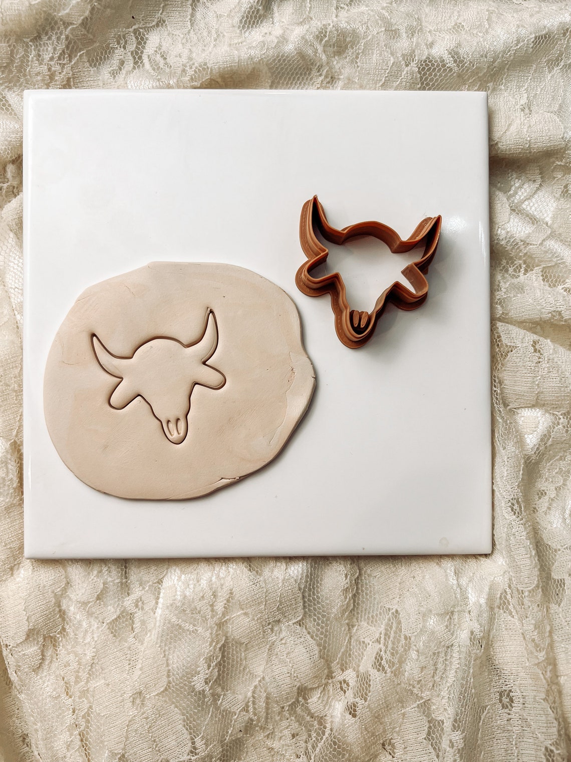 Floral Bull Clay Cutter, Boho Clay Cutter, Polymer Clay Cutter, Clay ...