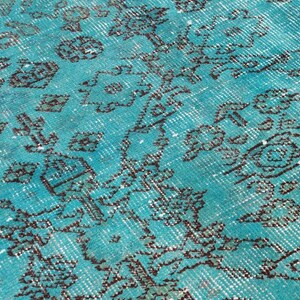 Turquoise Rug Mothers Day SPECIAL Vintage Manisa Blue Carpet 5x8 Hand ...