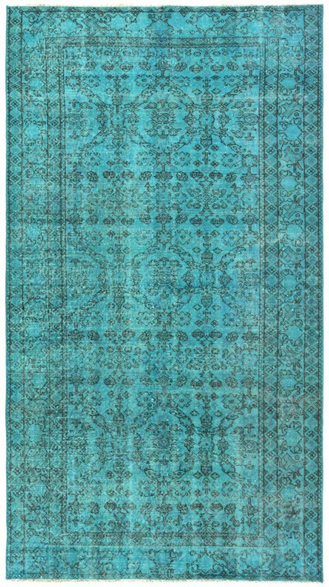 Turquoise Rug Mothers Day SPECIAL Vintage Manisa Blue Carpet 5x8 Hand ...