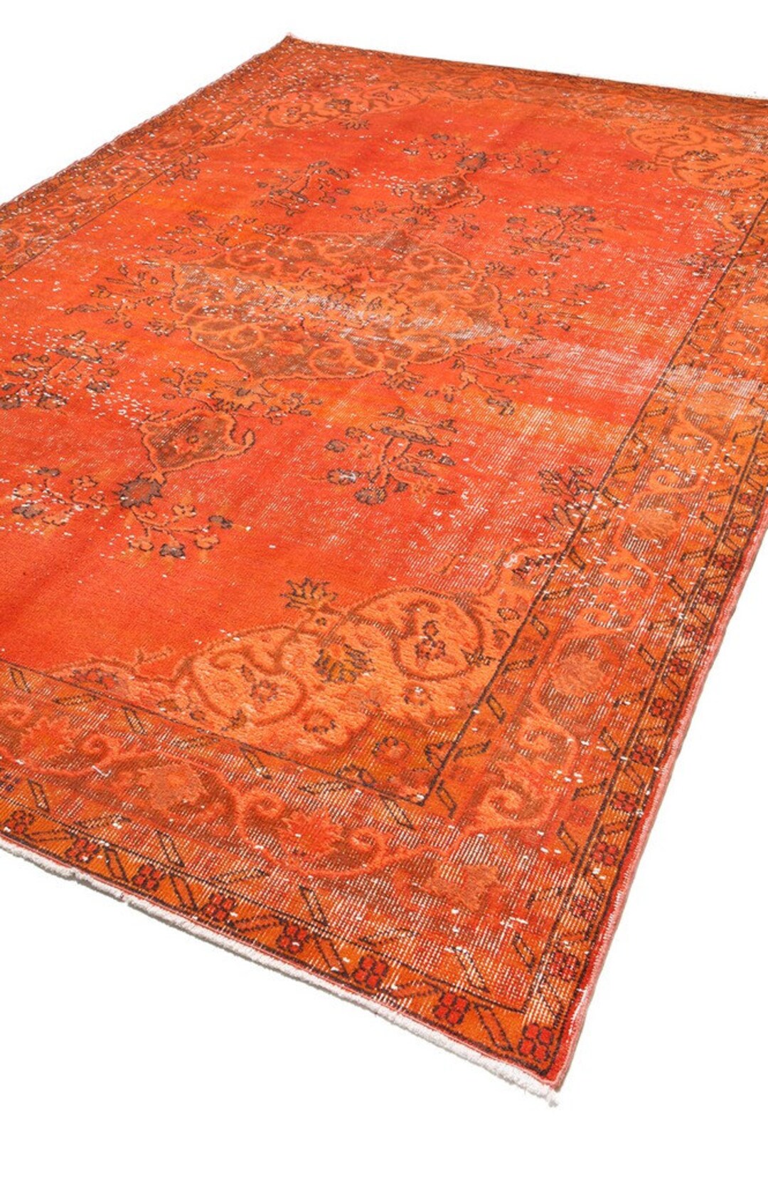 Orange Rug, Orange Color Rug 6'2''x9'4" Rugs Anatolian, Handwoven Floor ...