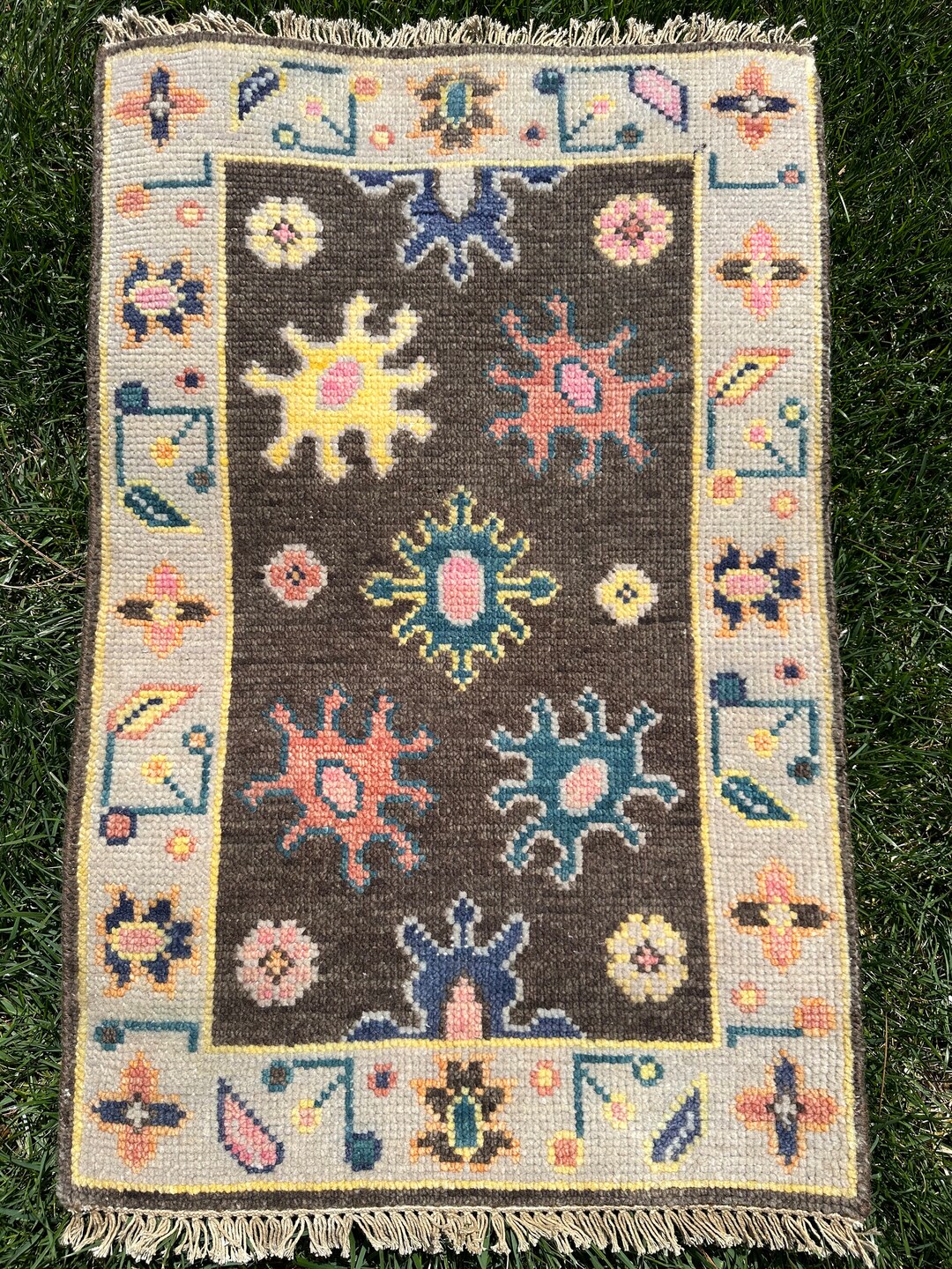 Small Rug, 2x3 Mini Rug, 2x3 Oushak Rug, Retro, Vintage Door Mat Rug ...