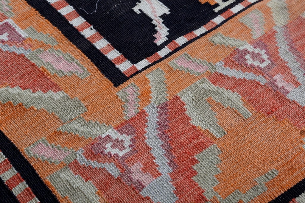 MODERN BOHO RUG Orange Dining Room Rose Soft Wool Kilim 5x8 - Etsy