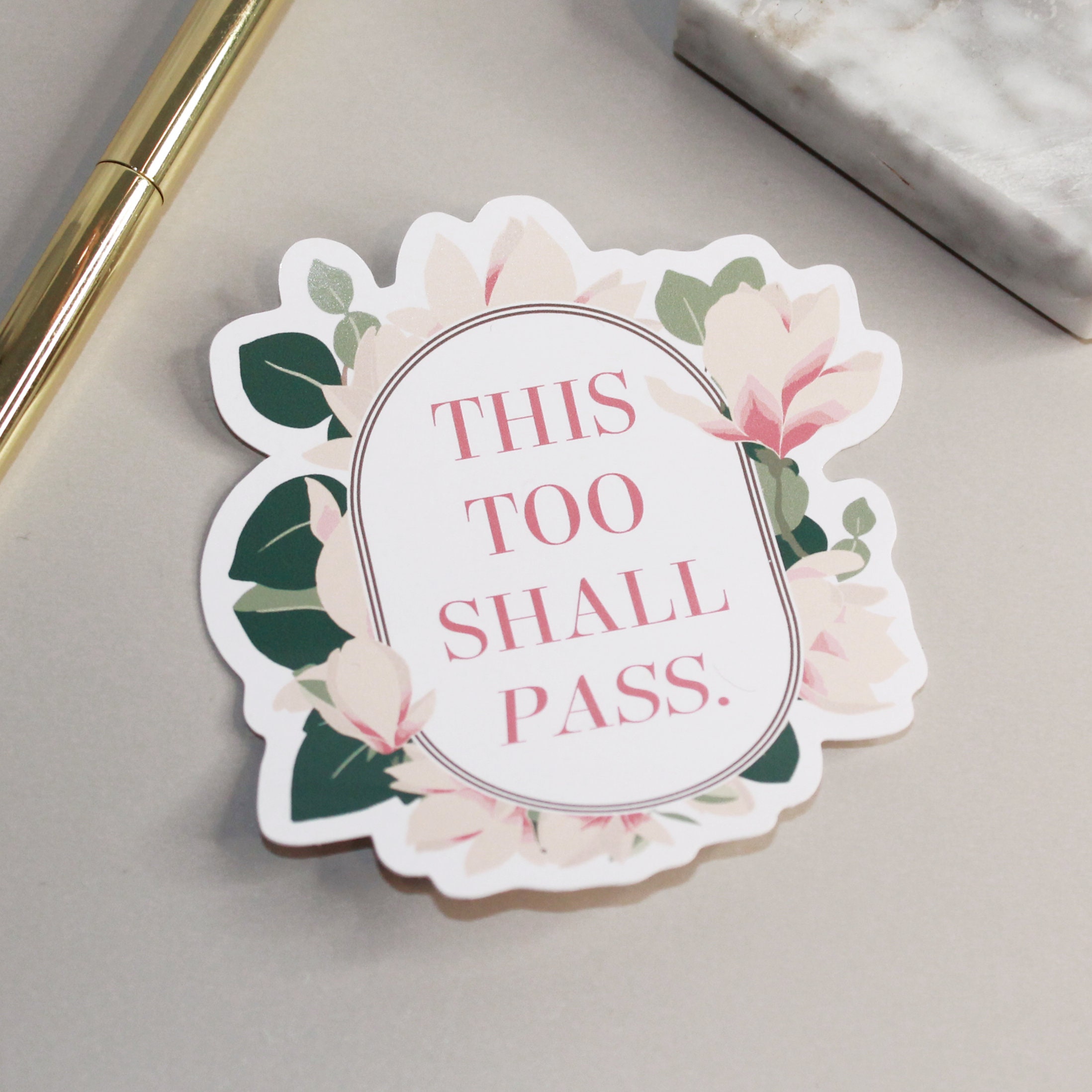 This Too Shall Pass Sticker Floral Motivational Inspirational Planner ...