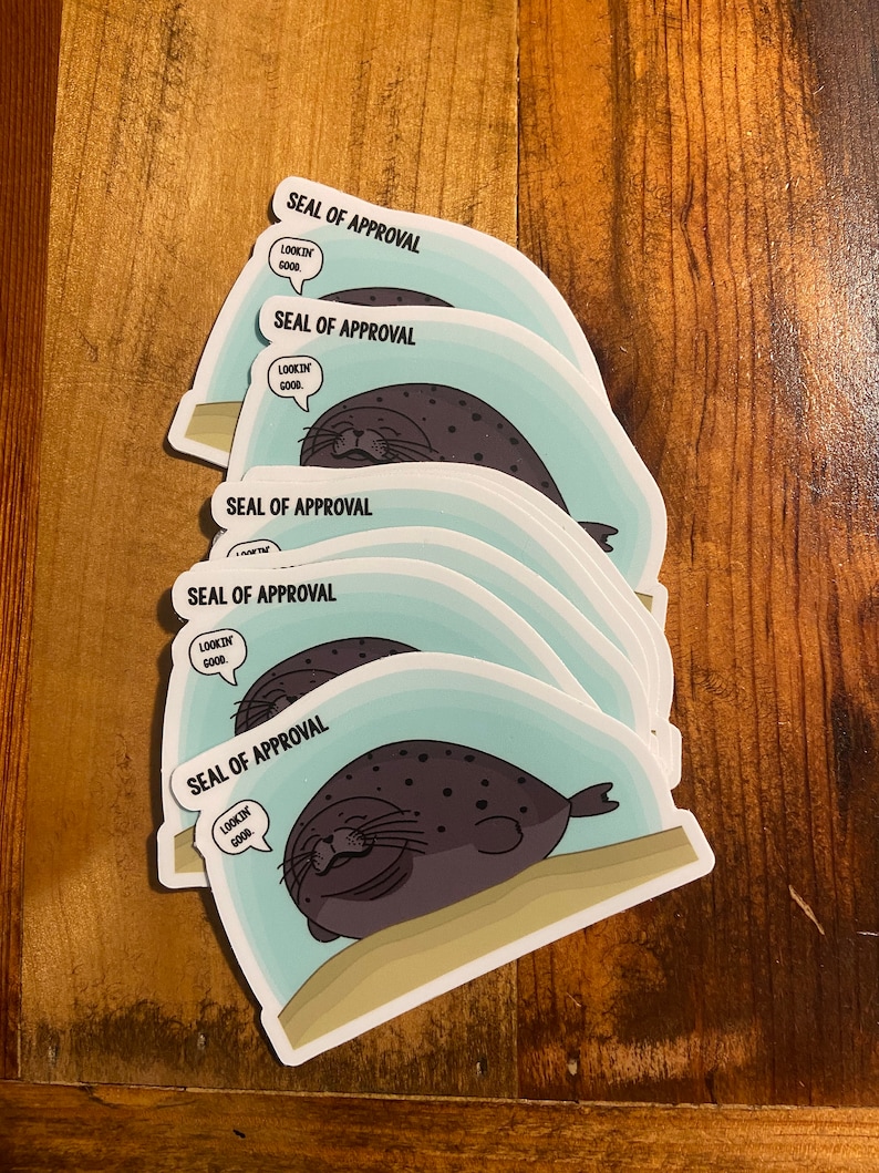 Cute Seal Sticker-Seal of Approval-Waterproof Animal Sticker | Etsy