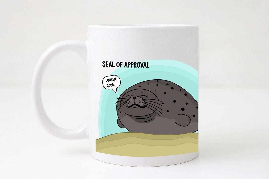 Seal Mug/cute Seal Mug/seal of Approval/seal Water Bottle/harbor Seal ...