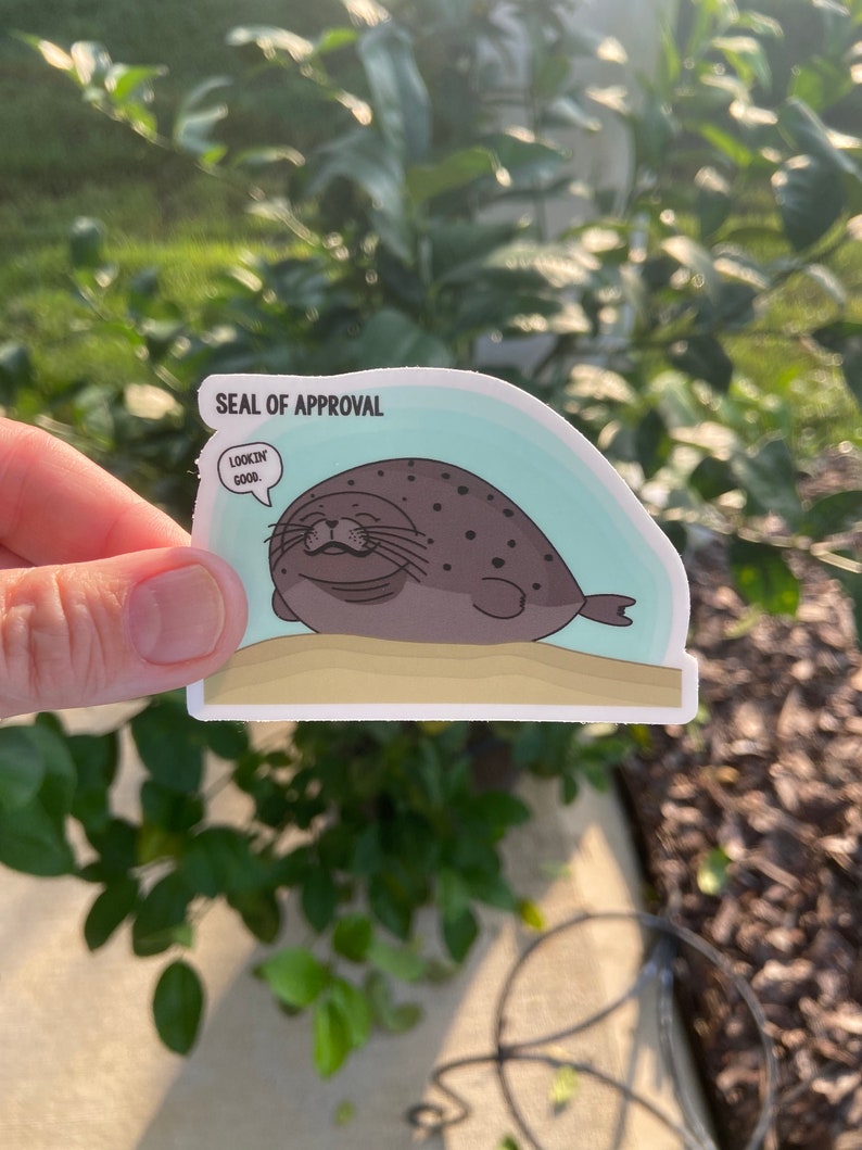 Cute Seal Sticker-Seal of Approval-Waterproof Animal Sticker | Etsy
