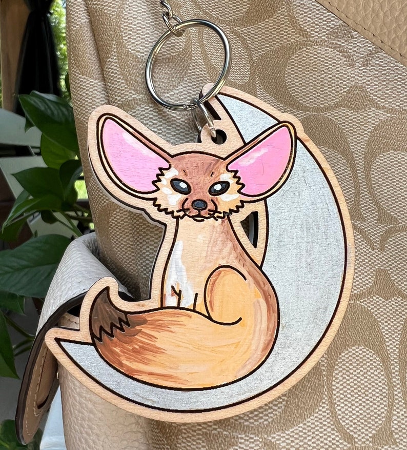 Fennec Fox Backpack Tag - Personalized Keychain - Animal Lover Gift ...