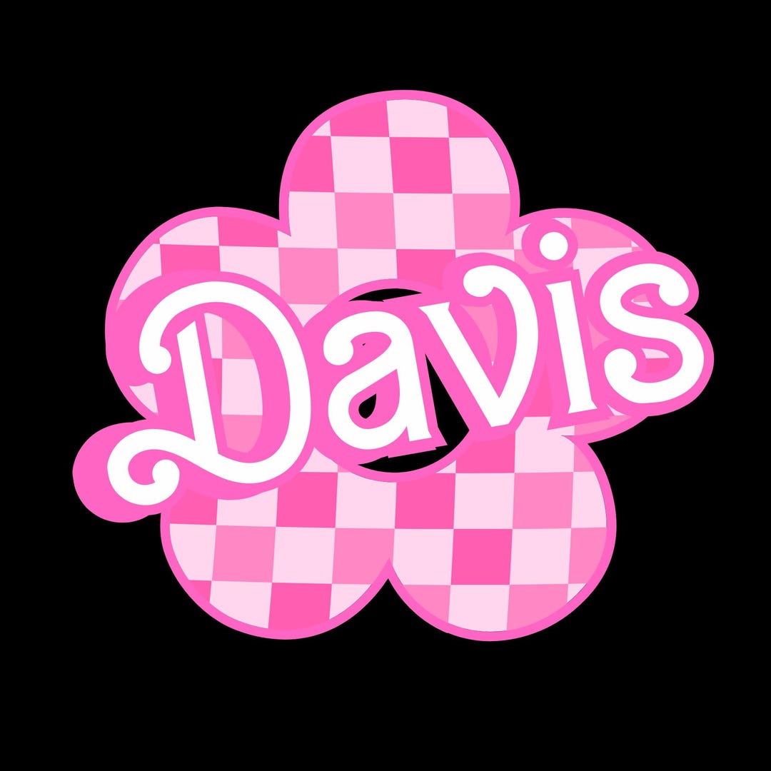 Custom Pink Check Flower Digital Download "davis". SVG, PNG, PDF ...