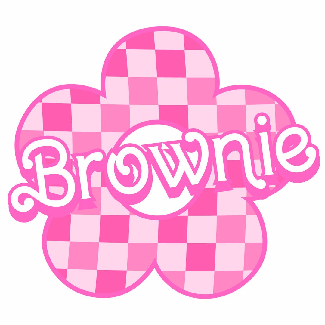 Brownie Pink Check Flower Digital Download. SVG, PNG, PDF Instant ...