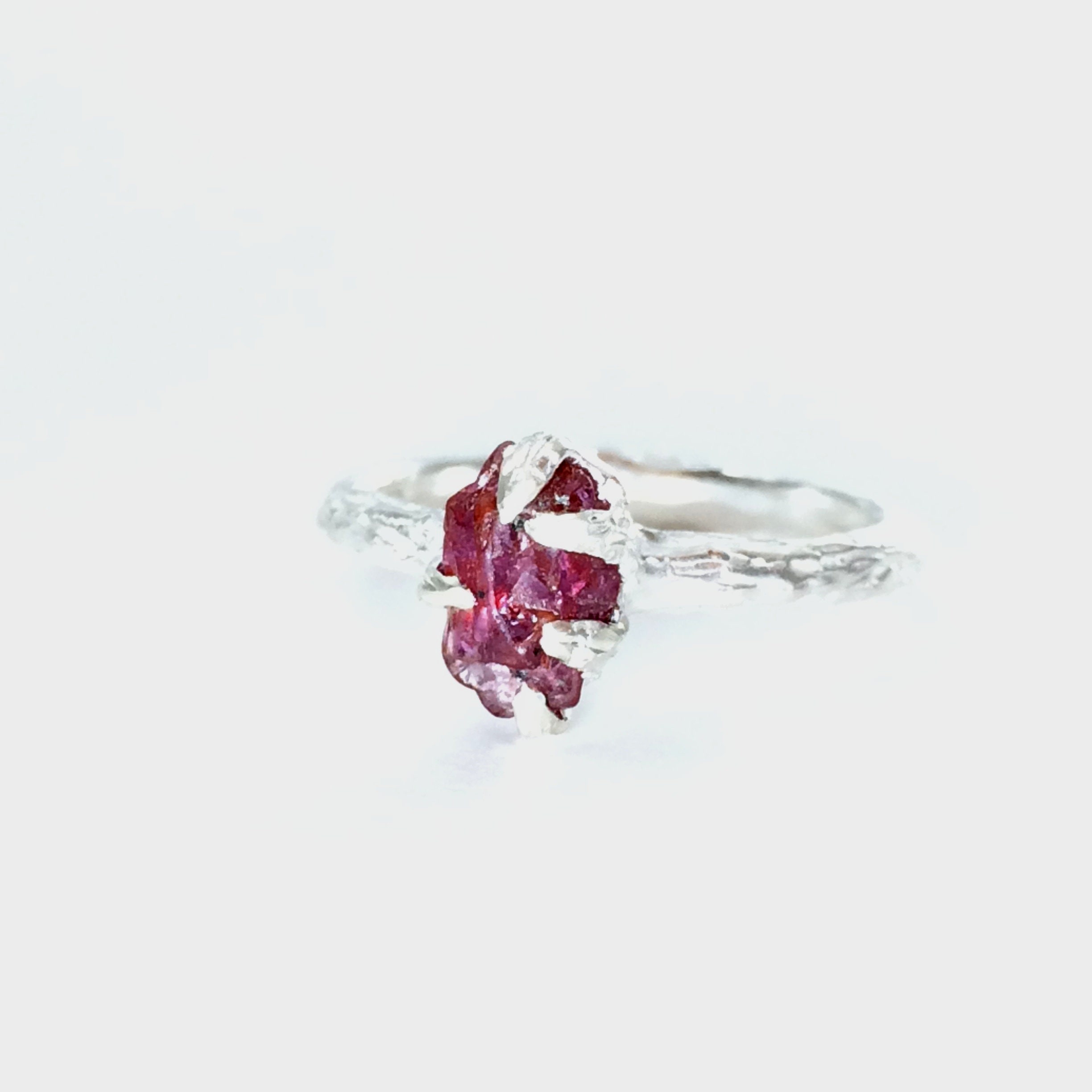 Raw Ruby Rustic Engagement Ring Nature Inspired Jewelry - Etsy
