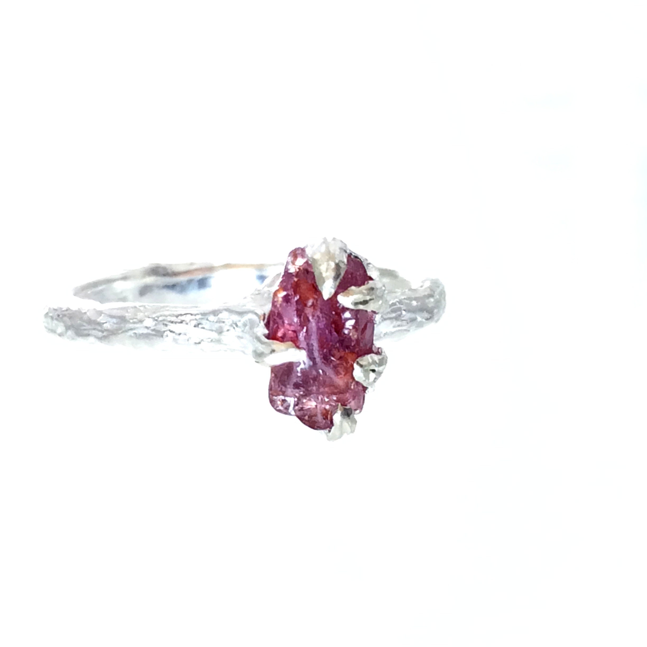 Raw Ruby Rustic Engagement Ring Nature Inspired Jewelry - Etsy