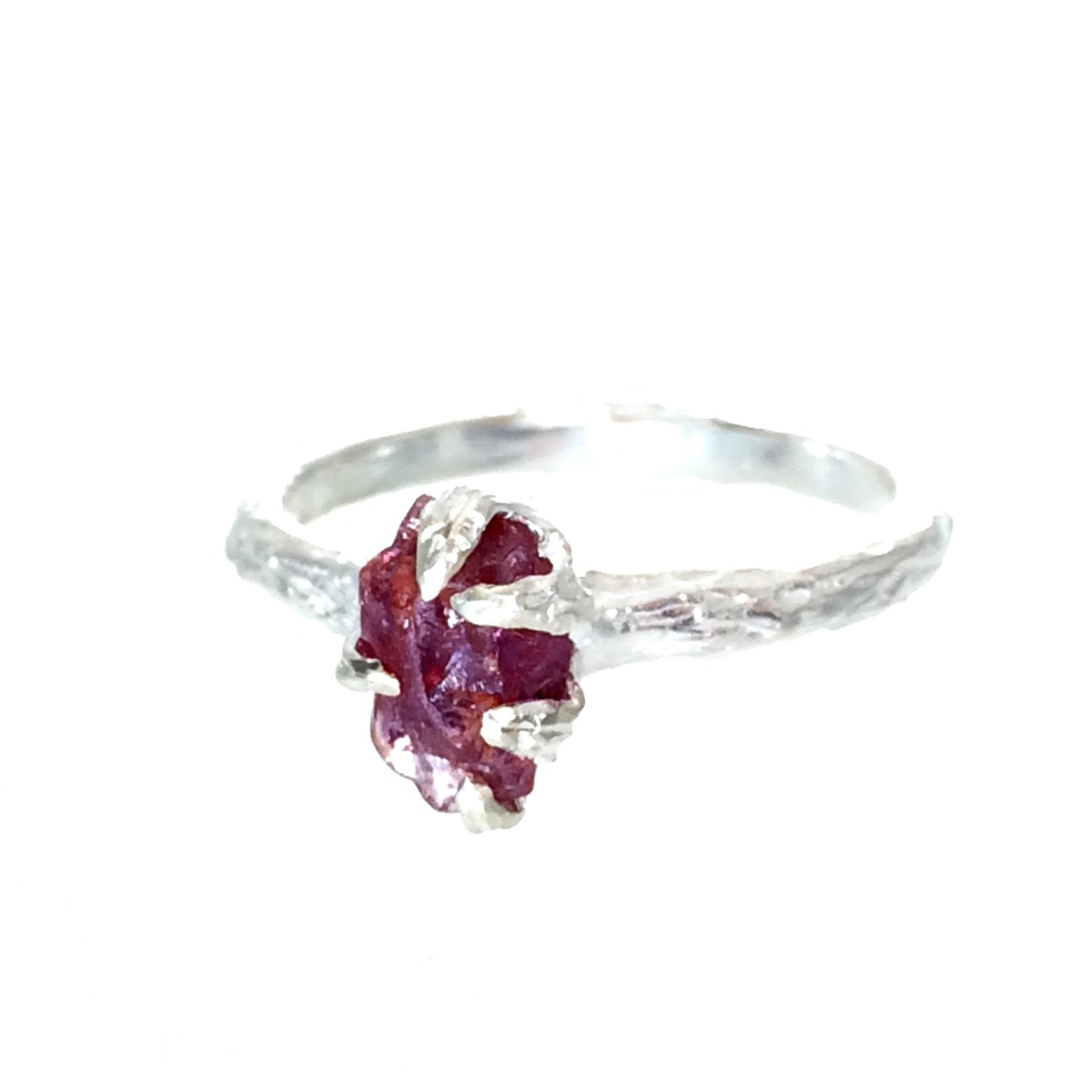 Raw Ruby Rustic Engagement Ring Nature Inspired Jewelry - Etsy