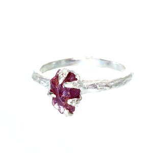 Raw Ruby Rustic Engagement Ring Nature Inspired Jewelry - Etsy