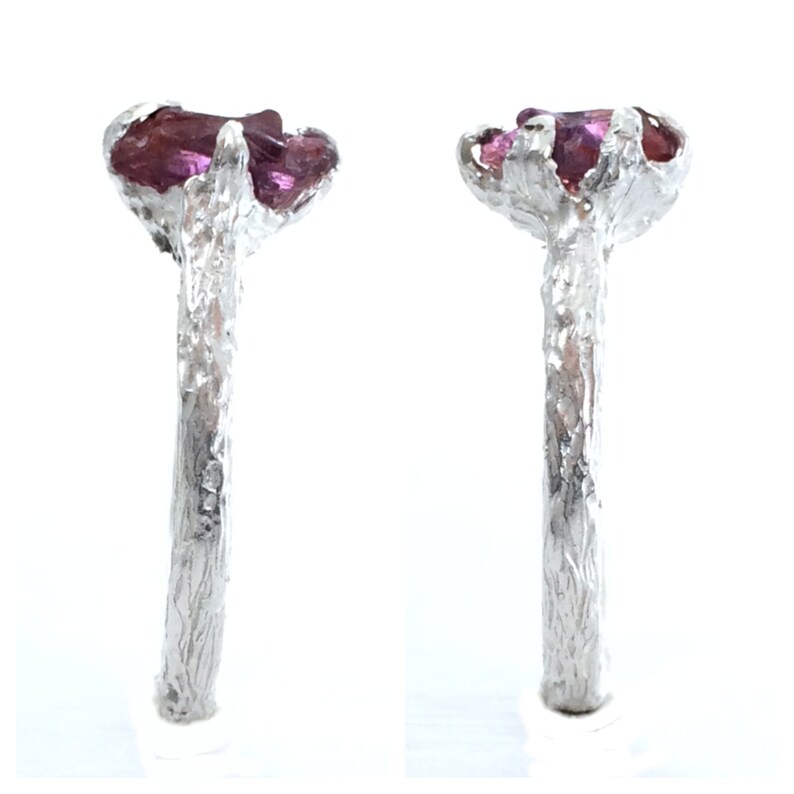 Raw Ruby Rustic Engagement Ring Nature Inspired Jewelry - Etsy