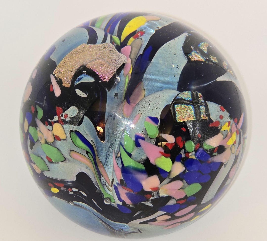 Rolling Karg Signed, Dichroic Abstract Glass Paperweight - Etsy