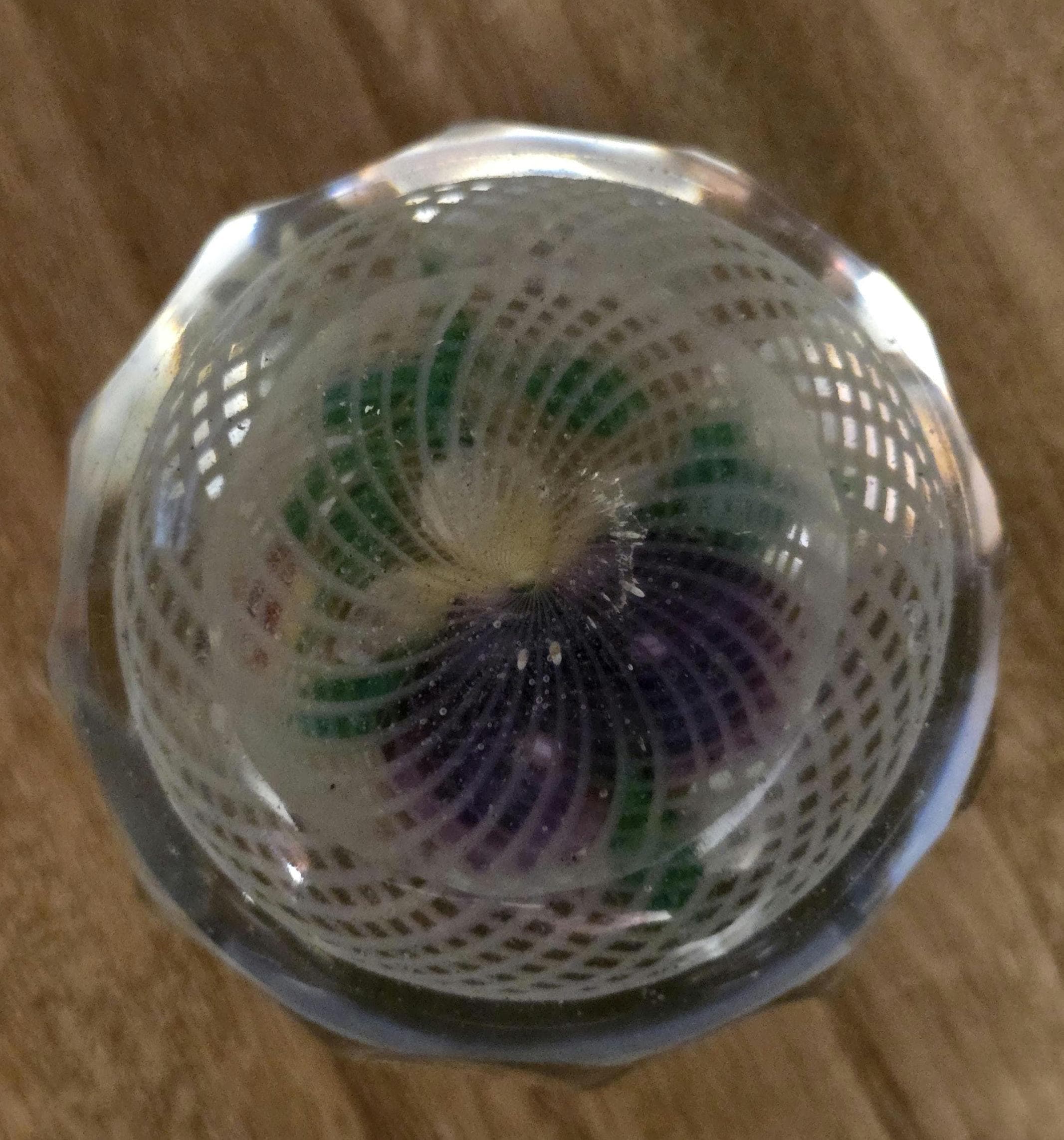 1930's Chinese Paperweight Copy of Baccarat Pansy Fauceted Paperweight ...
